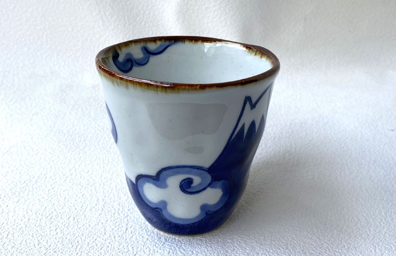 Arita Yaki Ware Japanese Coffee Tea Mug Cup Blue Mt.fuji Handpaint ...