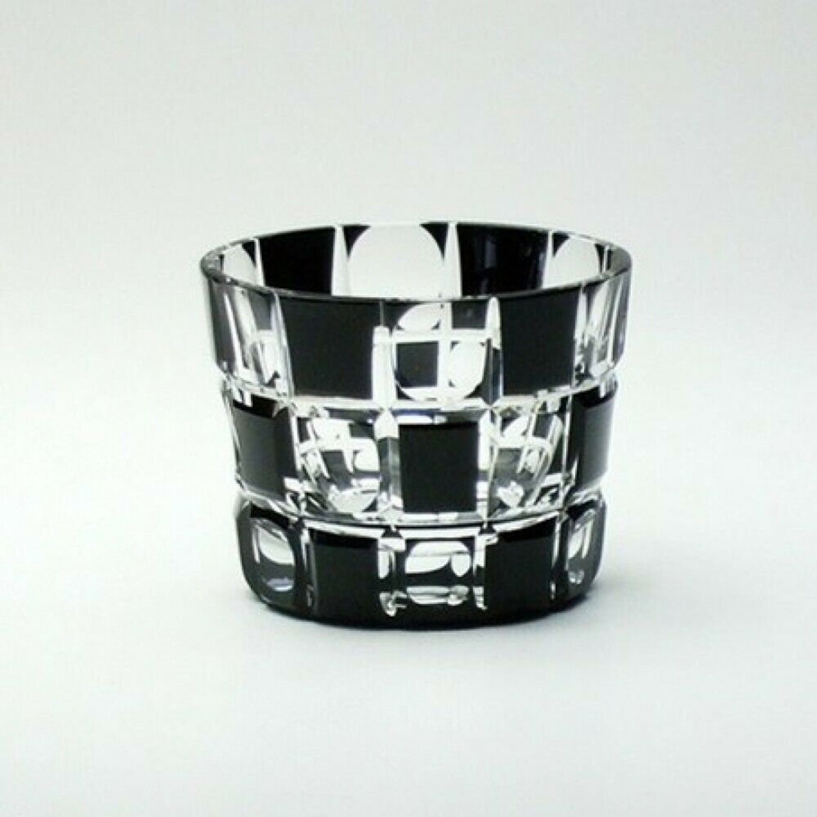 Edo Kiriko Japanese Black Ichimatsu Check pattern JapanGuinomi | Etsy