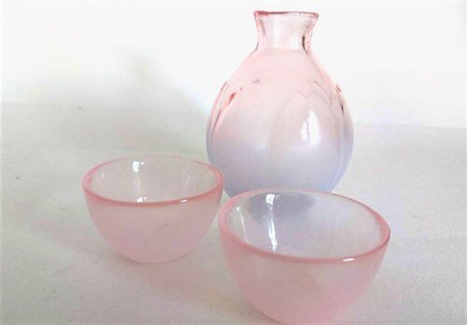 Japanese Glass Sake Cup Bottle Set Guinomi Tokkuri Beautiful | Etsy