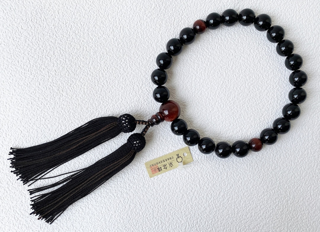Buddhist Rosary Mala Juzu Prayer Beads Japan Kyoto Red Tiger Eye Onyx ...