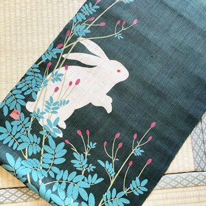 Kyoto Hangin Scroll Kakejiku Tapestry Handpaint Usagi Rabbit Moon ...