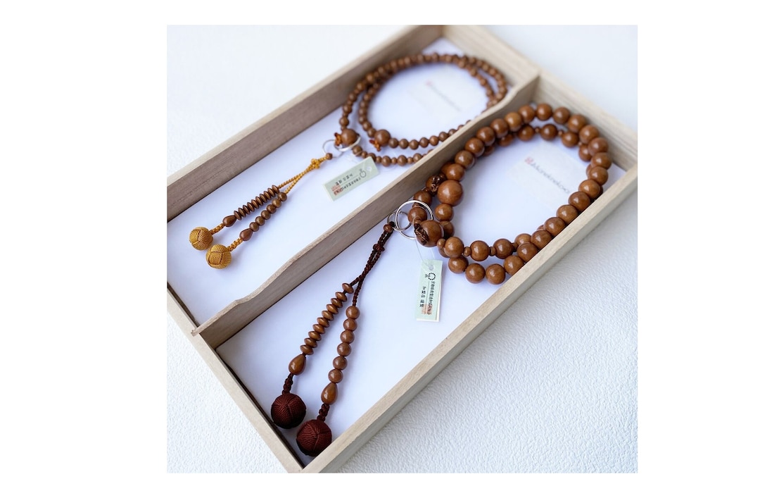 Jodo Shu Buddhist Mala Juzu 108 Prayer Beads Japan Kyoto Plumwood Pair ...