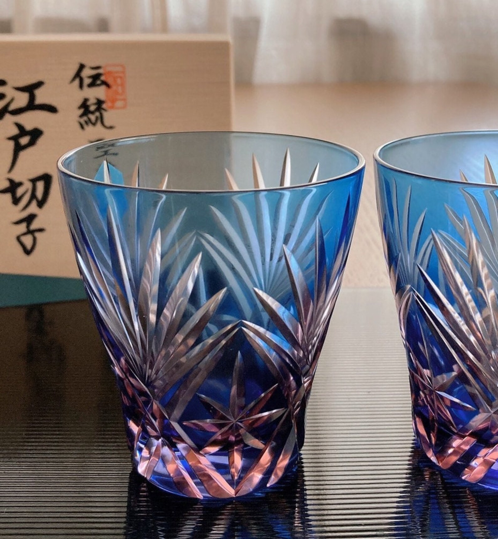 Whiskey Edo Kiriko Glass Japanese Sake Cup Kenbisi Hoshi - Etsy