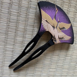 Japanese Lacquer Geisha Kanzashi Comb Kimono Traditional Hairpin Flying ...