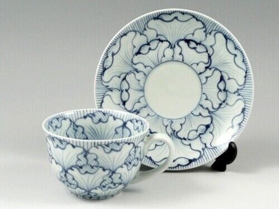 Arita Yaki Porcelain Japanese Coffee Cup and Saucer Flower Petal ...