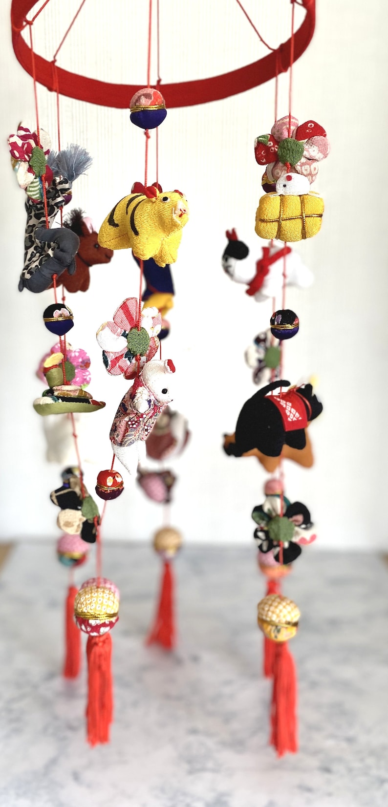 TSURUSHI KAZARI Japanese Kyoto Crepe Hanging Ornament Zodiac | Etsy