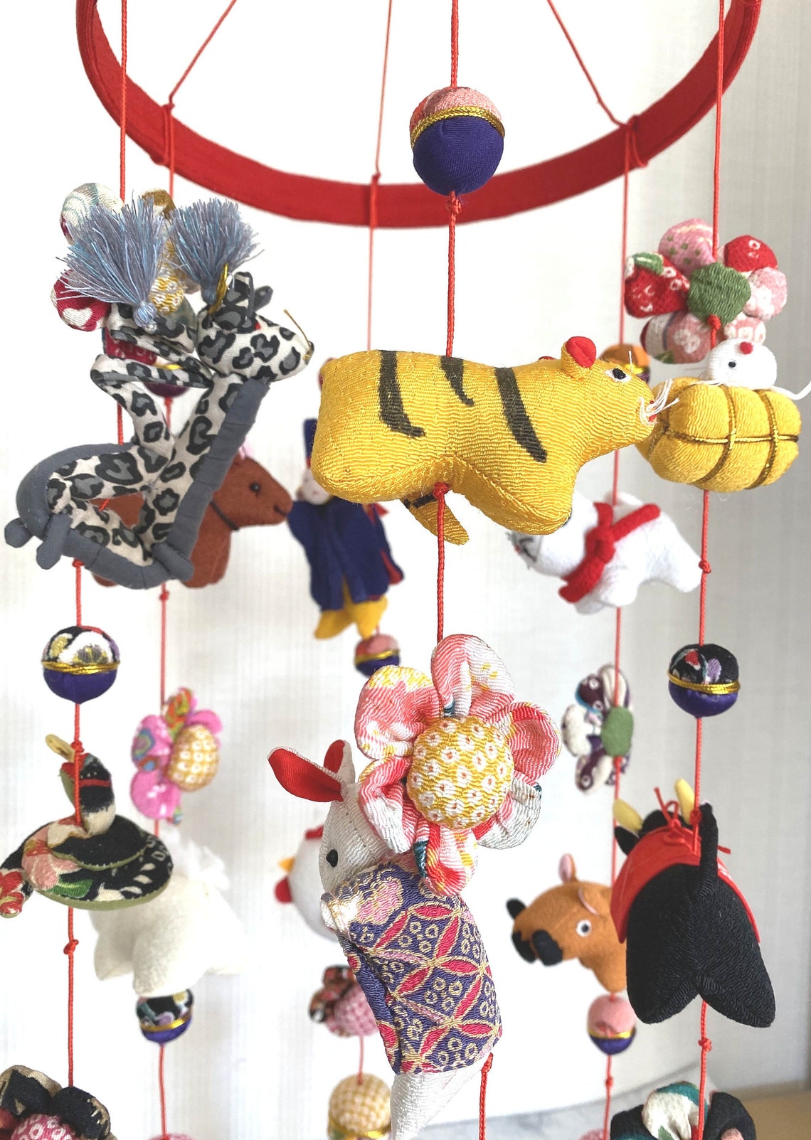 TSURUSHI KAZARI Japanese Kyoto Crepe Hanging Ornament Zodiac Chinese ...