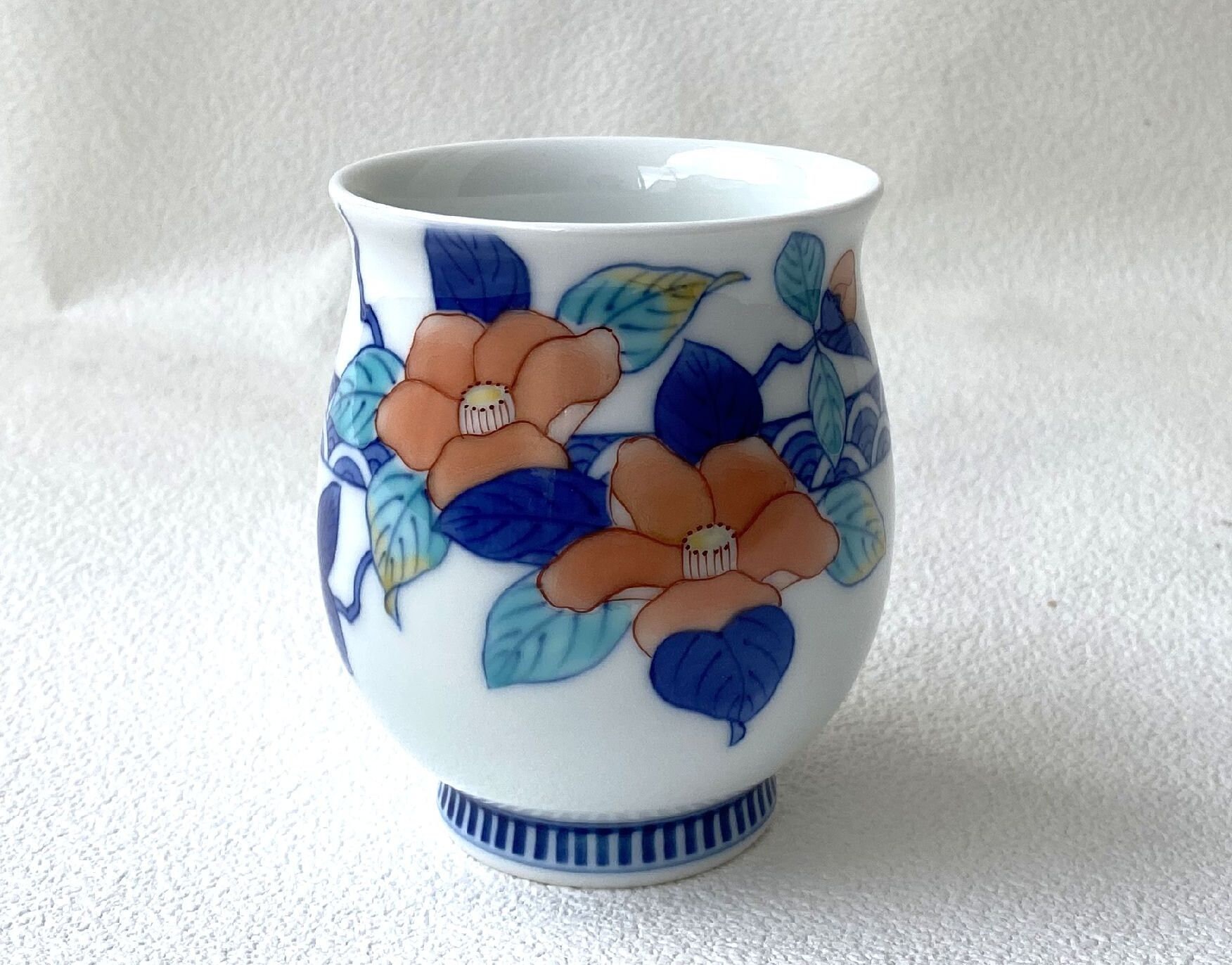 Arita Yaki Yunomi Japanese Porcelain Tea Cup Nabeshima Camellia Hataman ...