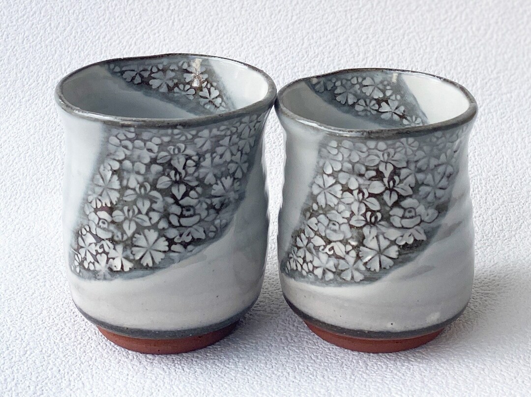 Yunomi Kyo Kiyomizu Yaki Japanese Tea Cup Set Japan Kohiki Four Seasons ...