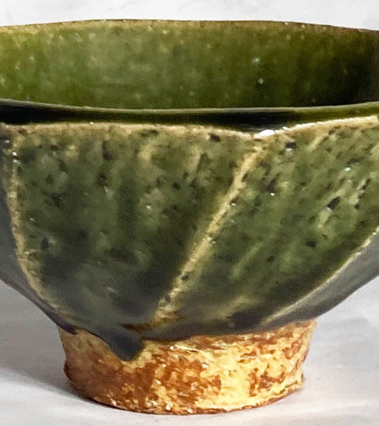 Pair Japanese Chawan Rice Bowl Kyo Kiyomizu Yaki Ware Oribe Green Japan ...