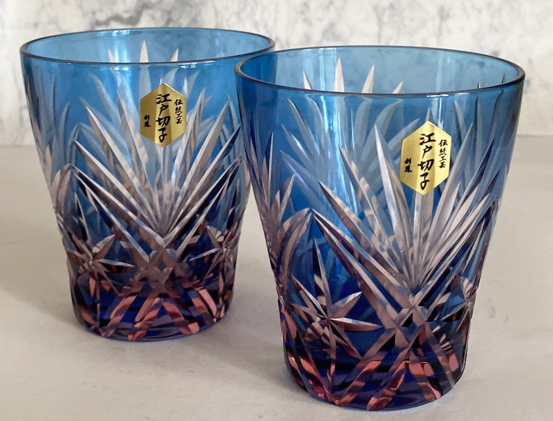 Whiskey Edo Kiriko Glass Japanese Sake Cup Kenbisi Hoshi | Etsy