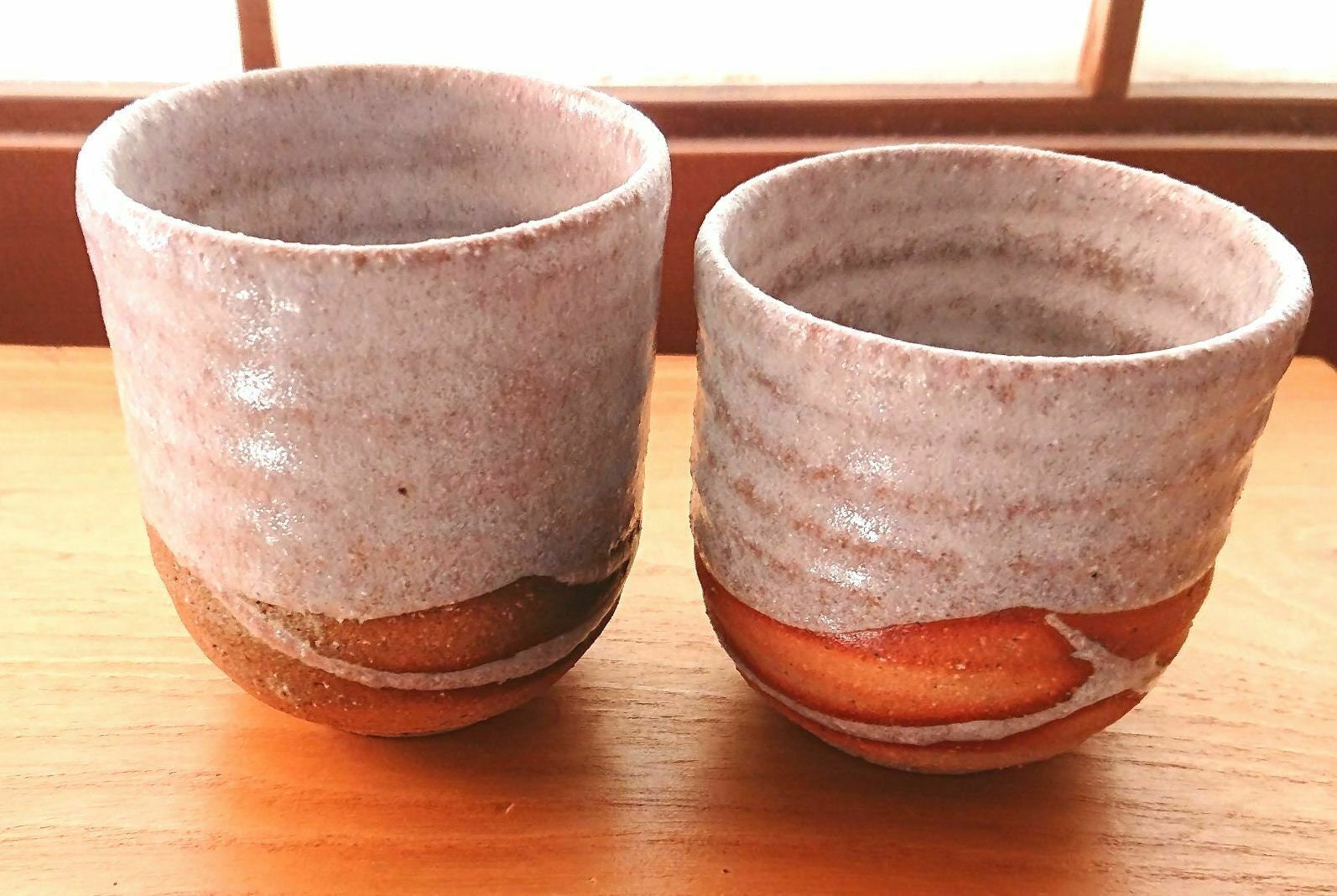 Pair Yunomi Japanese Green Tea Cup Set of 2 Shigaraki Yaki | Etsy