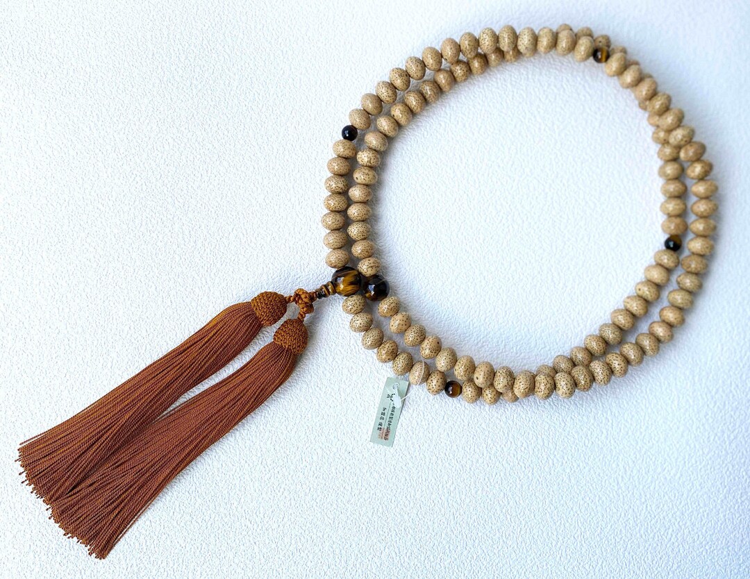 Big Kyoto Juzu Japanese Buddhist Mala Zen Rinzai Oval Seigetsu Linden ...