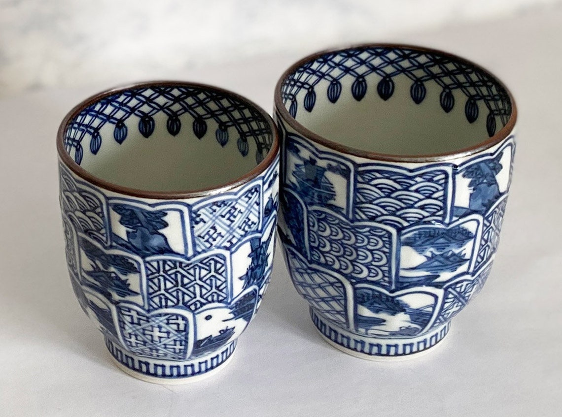 Yunomi Kyo Kiyomizu Yaki Porcelain Japanese Tea Cup Set - Etsy