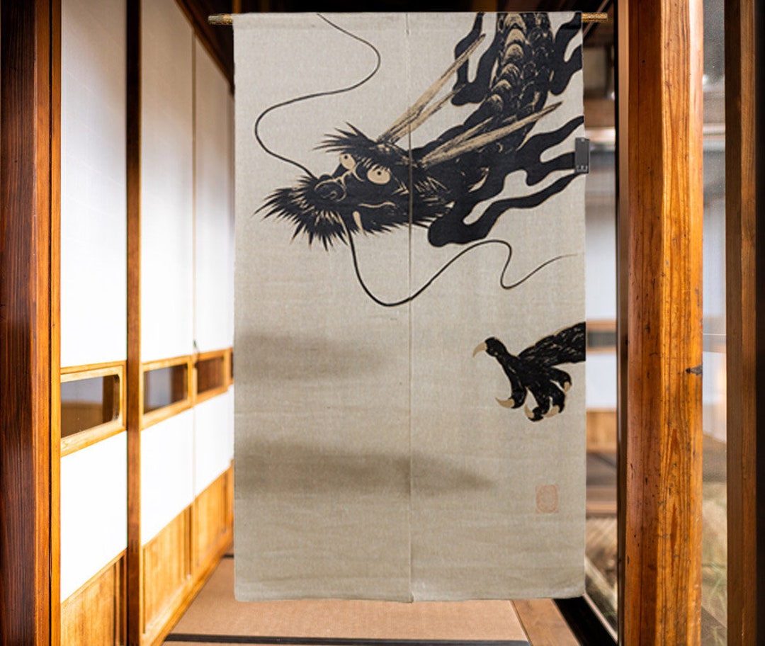 Kyoto Noren Japanese Hanging Door Curtain Linen Unryu Cloud Dragon ...