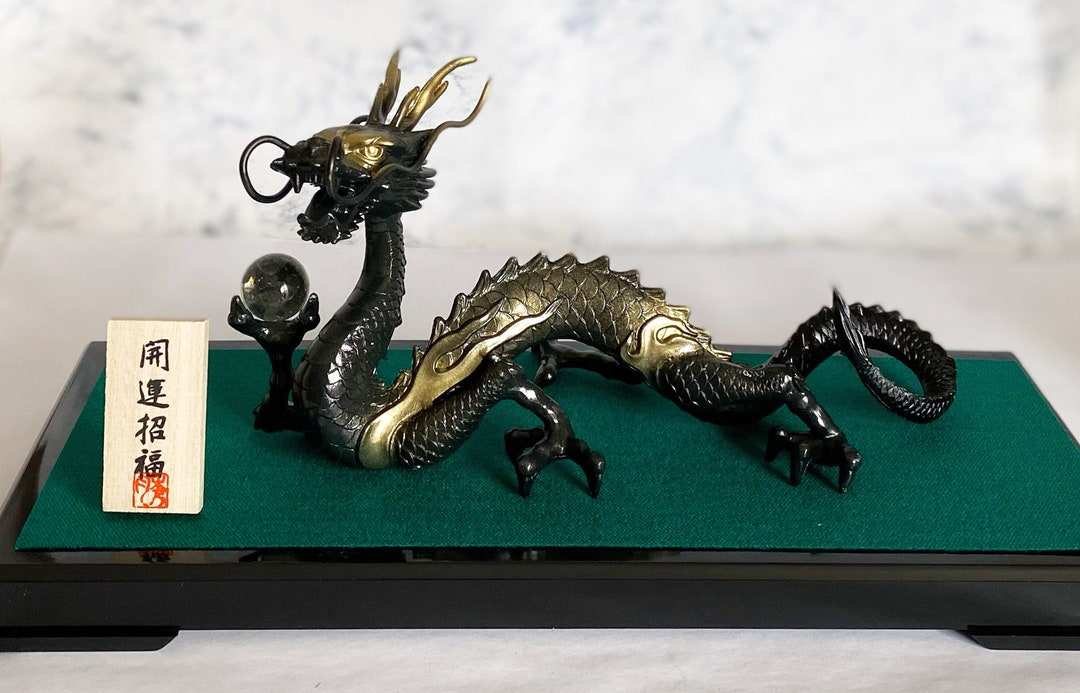 Dragon Ryu Ornaments Japanese Traditional Craft Koku-ryu Brack Made in ...