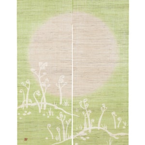 Kyoto Noren Japanese Door Curtain Linen Bracken Warabi Green Spring ...