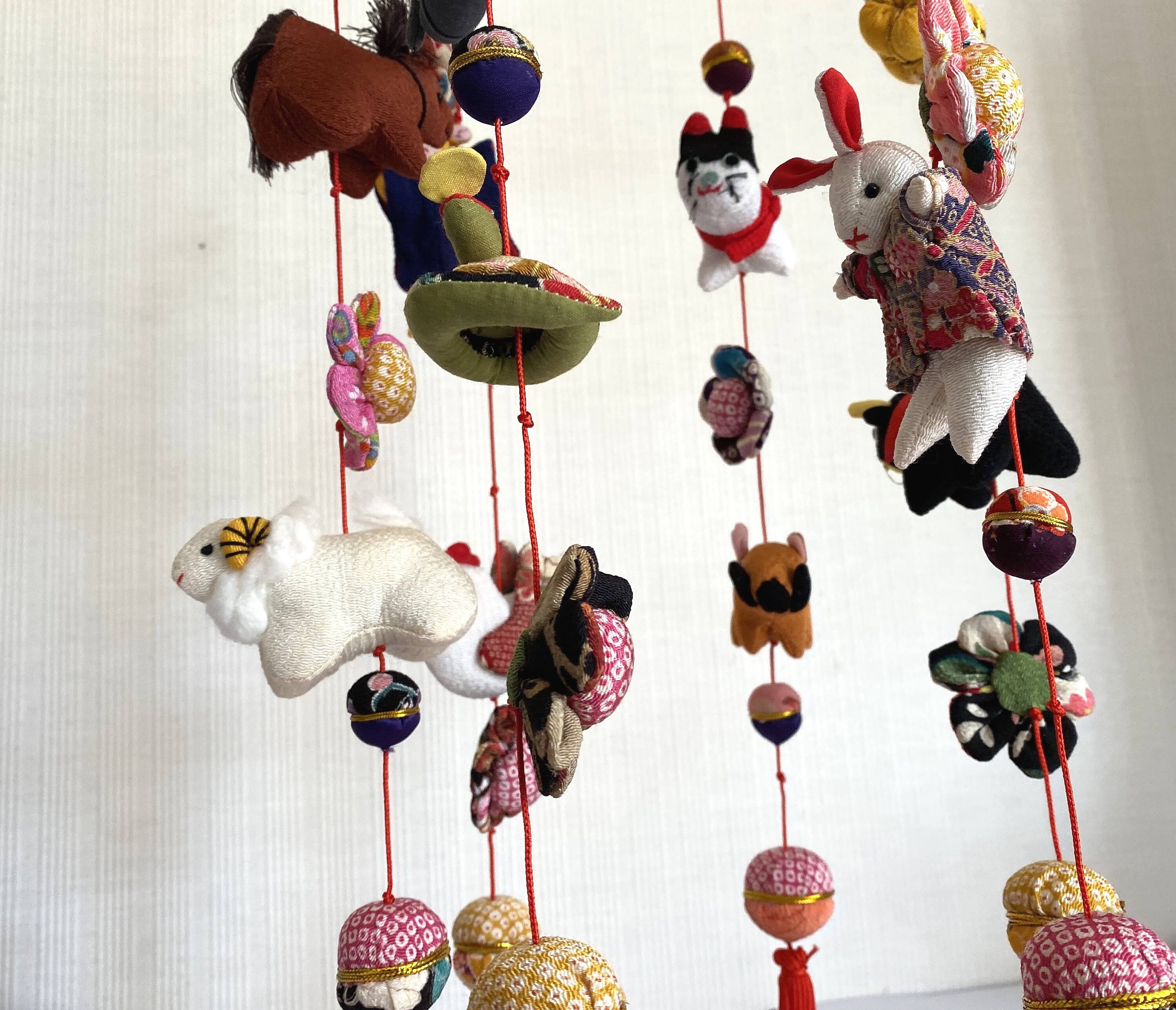 TSURUSHI KAZARI Japanese Kyoto Crepe Hanging Ornament Zodiac Chinese ...