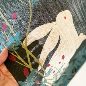 Kyoto Hangin Scroll Kakejiku Tapestry Handpaint Usagi Rabbit Moon ...
