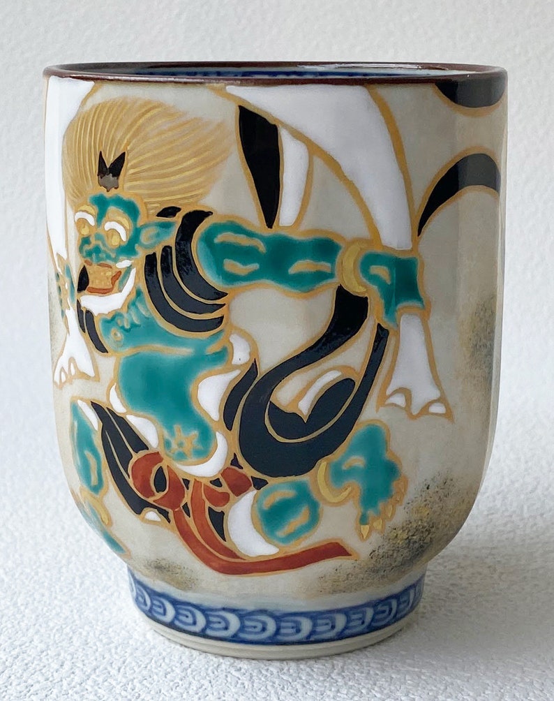 Yunomi Kyo Kiyomizu Yaki Japanese Tea Cup Set Fujin Raijin - Etsy