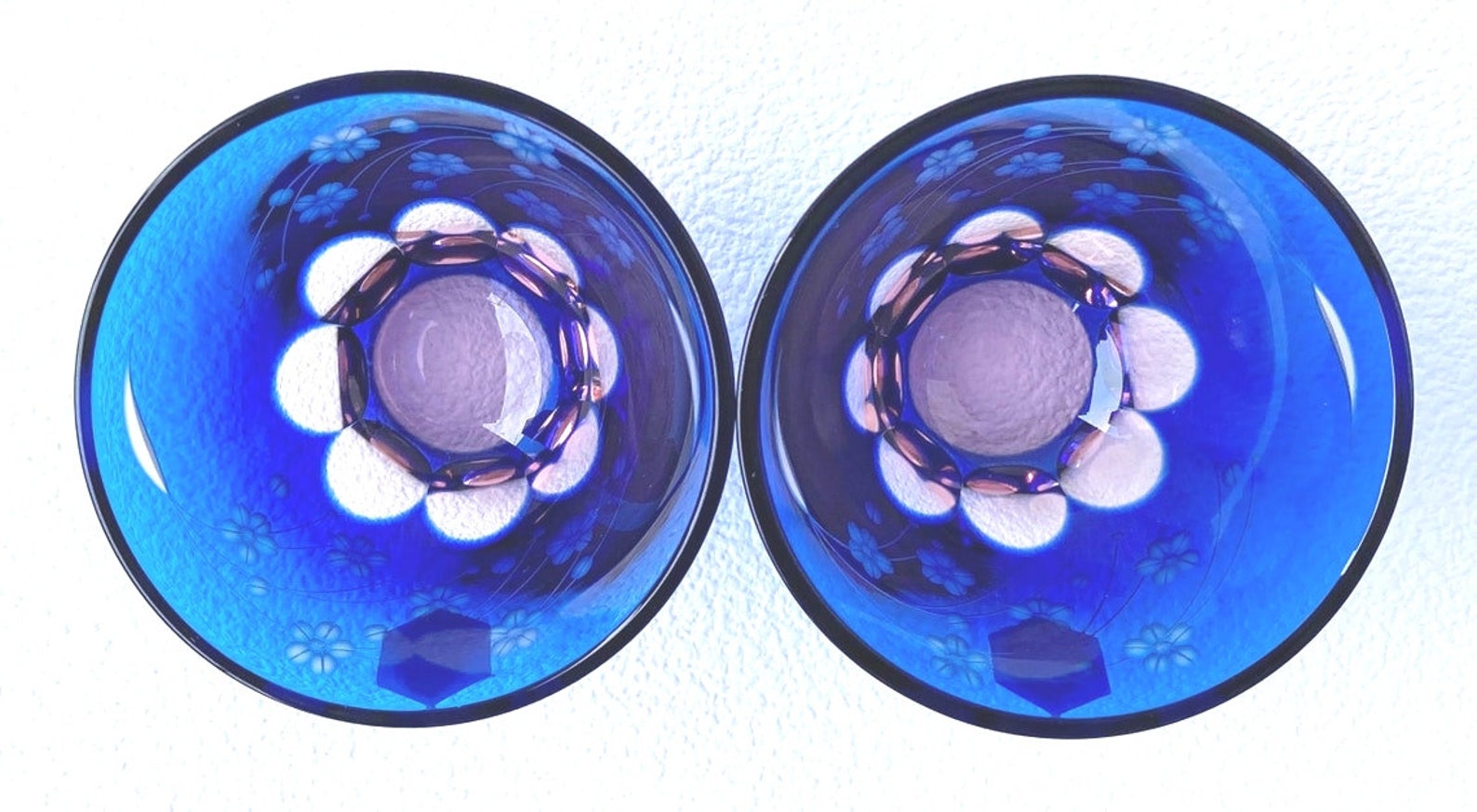 Guinomi Ochoko Edo Kiriko Glass Japanese Sake Cup Sakura - Etsy