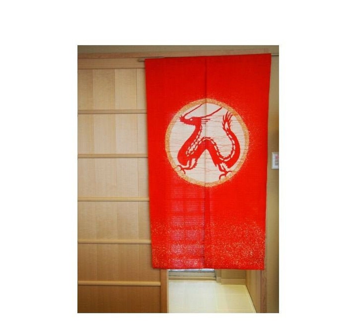 Kyoto Ryu Dragon Pattern Noren Door Curtain Roketsu Dye Batik | Etsy