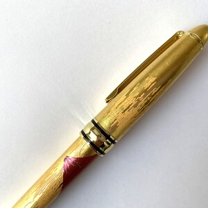 Gold Urushi Ballpoint Pen Red Mt.fuji Hokusai Japan Yamanaka ...