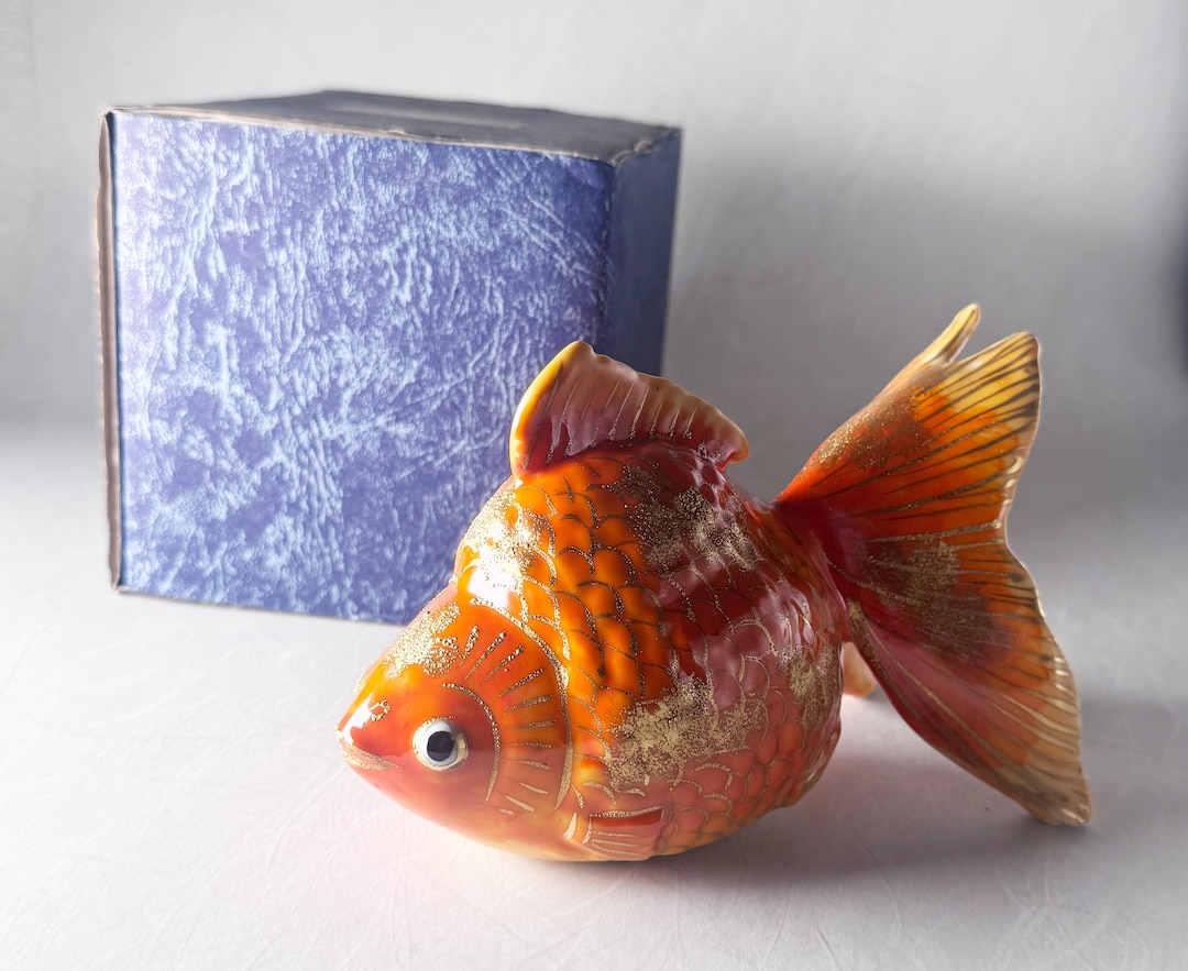 Japanese Lucky Goldfish Figure Kutani Ware Kingyored Glaze Japan, US ...