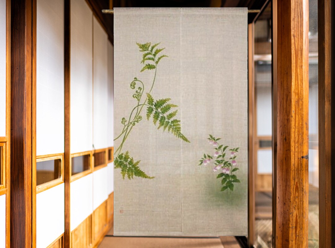 Kyoto Noren Japanese Hanging Door Curtain Linen Handdraw Spotted ...