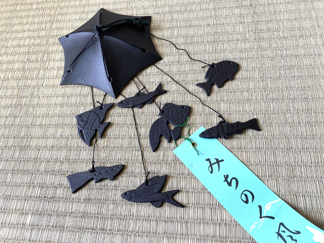 Furin Wind Chime Bell Nanbu Cast Iron Handcraft 7 Fish Made in Japan - Etsy