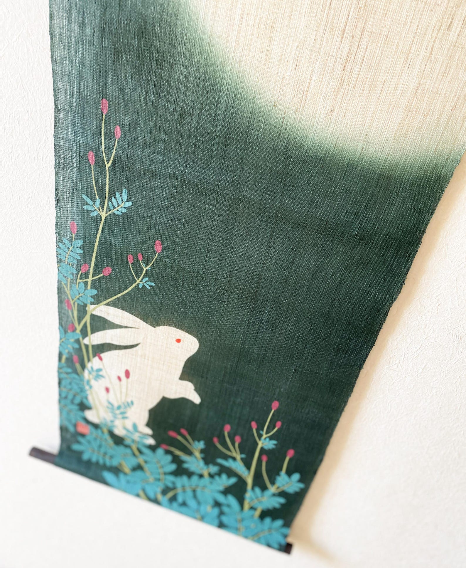 Kyoto Hangin Scroll Kakejiku Tapestry Handpaint Usagi Rabbit Moon ...