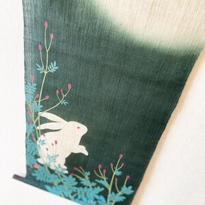 Kyoto Hangin Scroll Kakejiku Tapestry Handpaint Usagi Rabbit Moon ...