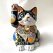 Right Hand up / Maneki Neko Japanese Lucky Cat Kutani Yaki Ware Apron ...