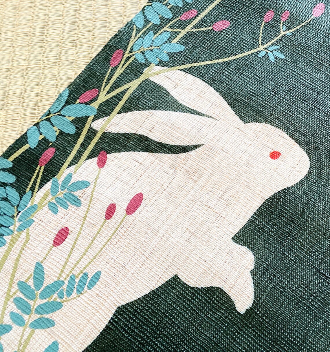 Kyoto Hangin Scroll Kakejiku Tapestry Handpaint Usagi Rabbit Moon ...