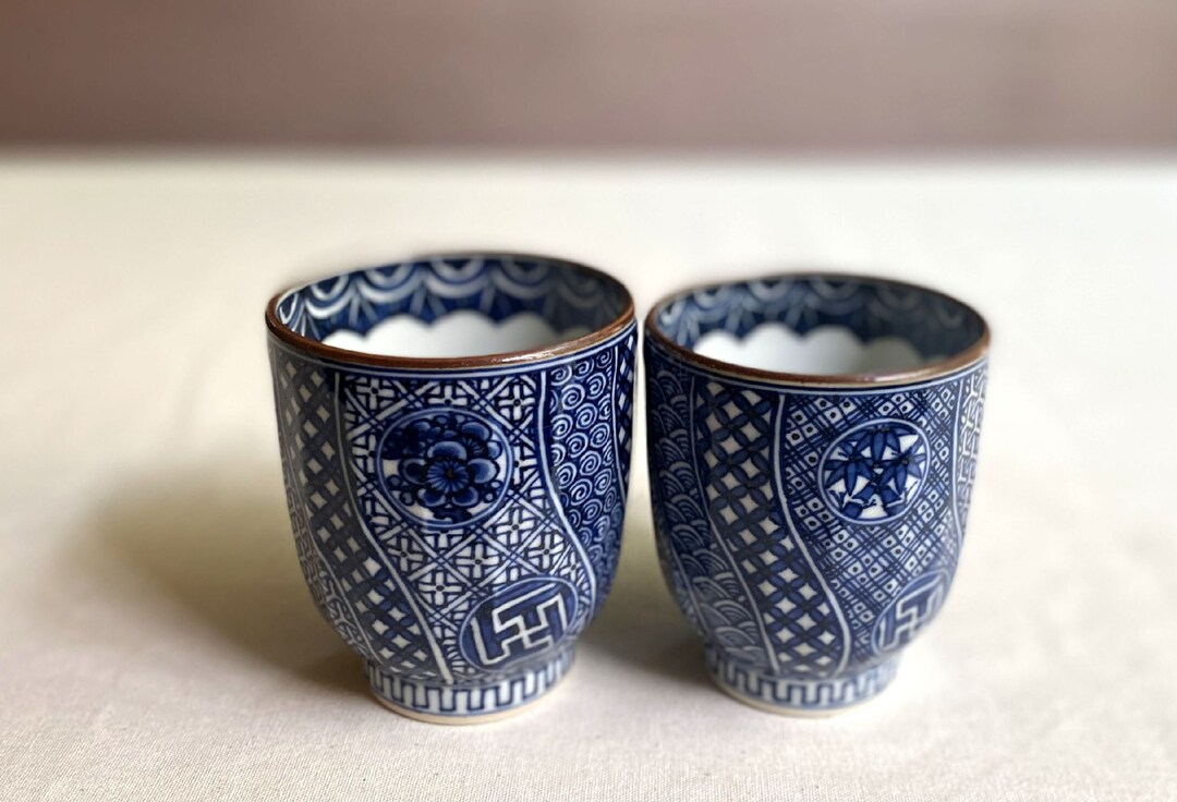 Yunomi Kyo Kiyomizu Yaki Japanese Tea Cup Set Sanyu Jonsui Traditional ...