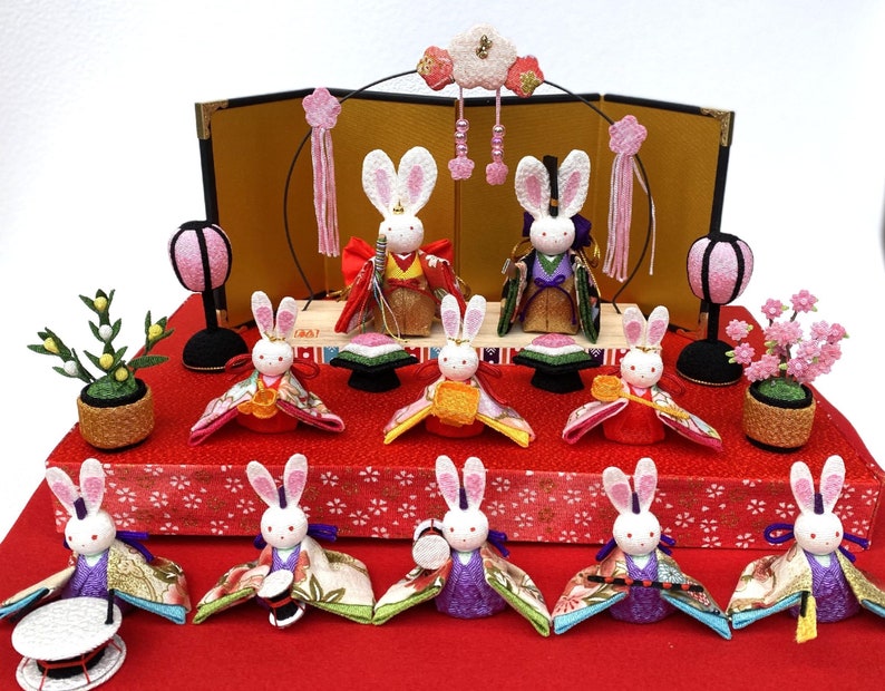 Kyoto Chirimen Crape Hina Doll Usagi Rabbit Set Japanese Girls - Etsy