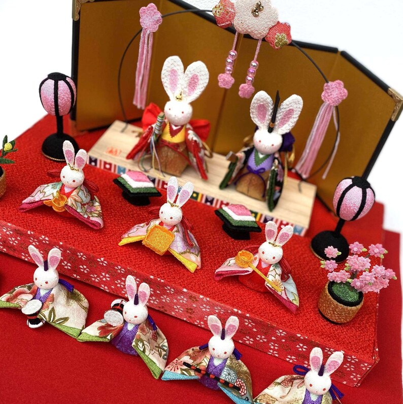 Kyoto Chirimen Crape Hina Doll Usagi Rabbit Set Japanese Girls - Etsy