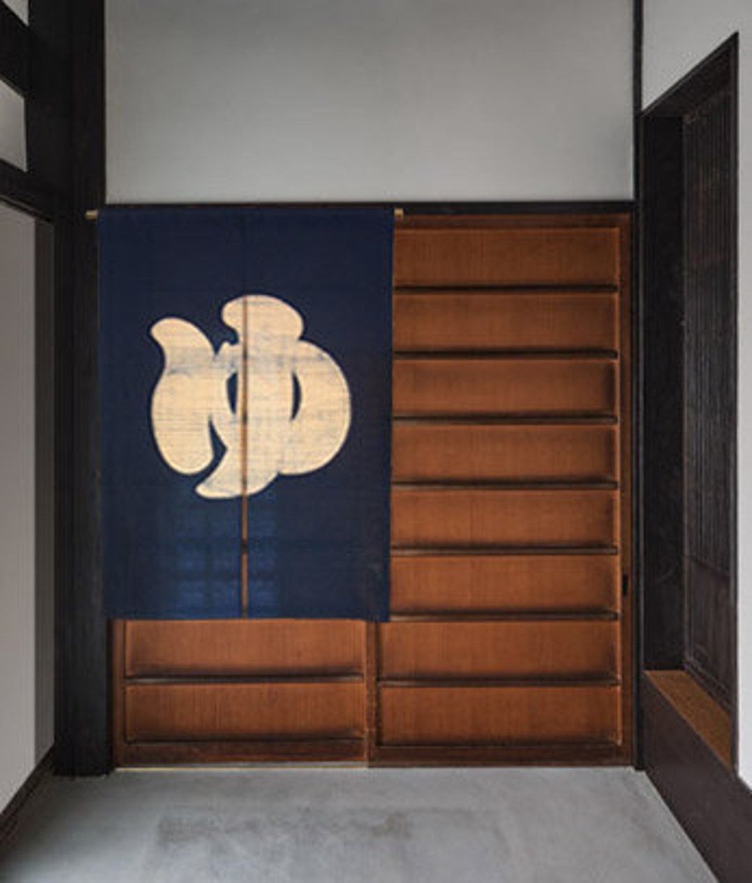 Kyoto Yu Onsen Noren Door Curtain Roketsu Dye Batik Deep Blue Made in ...