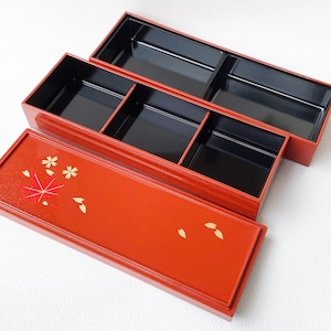 Jubako Echizen Urushi Japanese Lacquer Ware Bento Box Spring Autumn Red ...