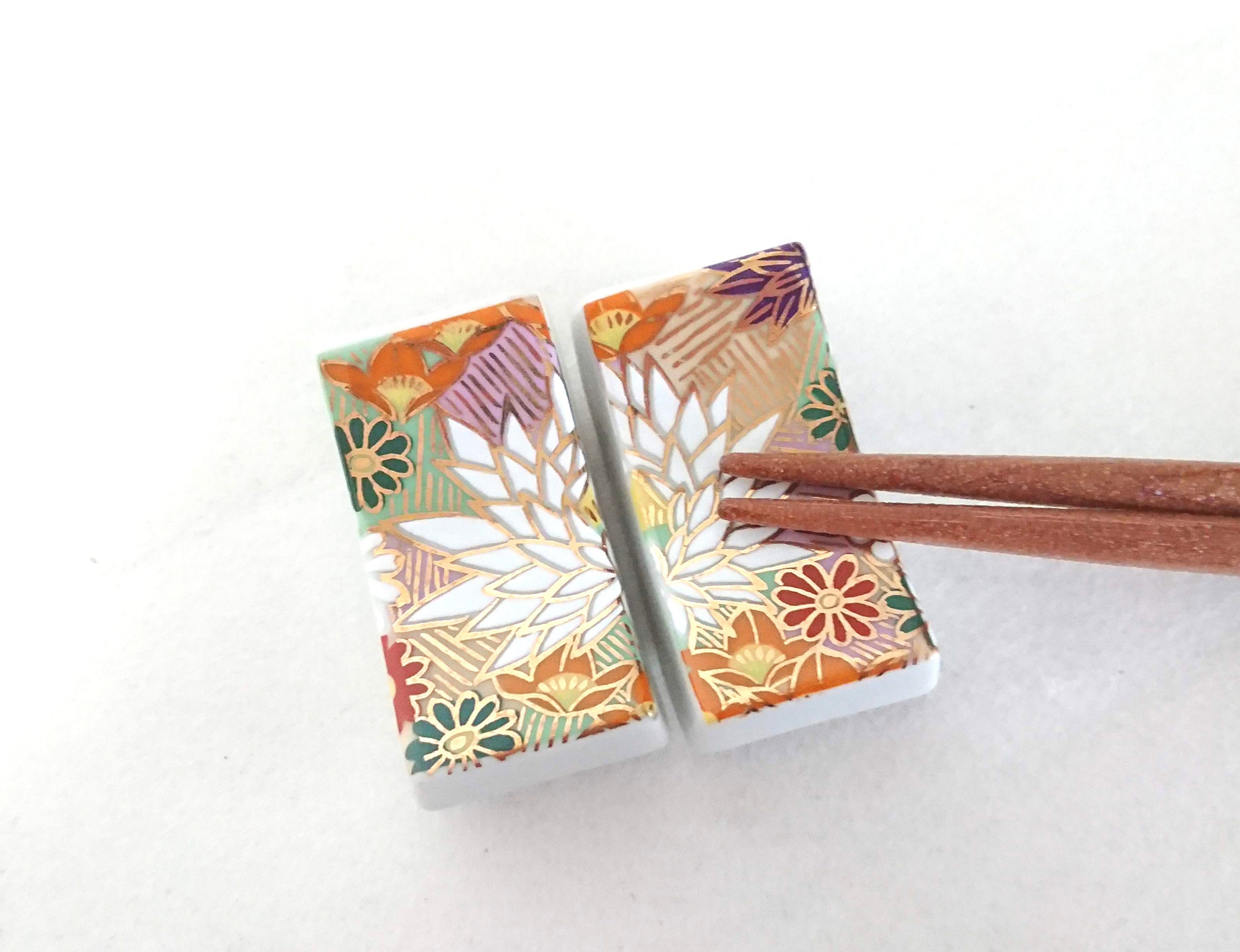 Hashioki Kutani yaki porcelain japanese chopstick rest Gold | Etsy