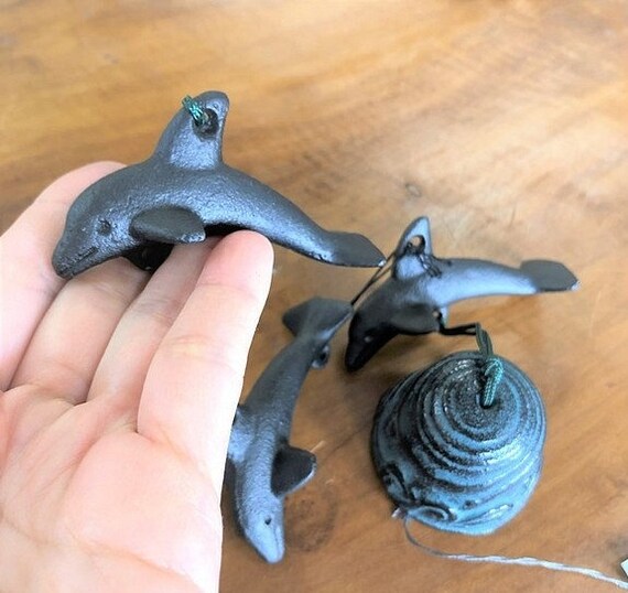 Furin Wind Chime Bell Nanbu Cast Iron Handcraft 3 Dolphin Made - Etsy