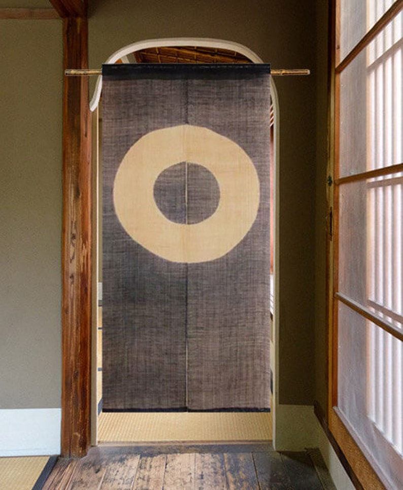 Kyoto Noren Japanese Hanging Door Curtain Linen Handcraft Brush Dye ...