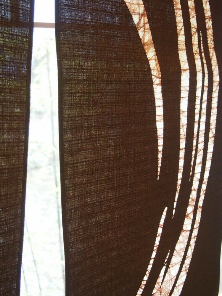 Kyoto Enso Maru Pattern Noren Door Curtain Roketsu Dye Brown | Etsy