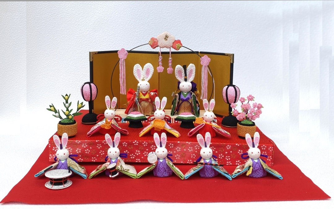 Kyoto Chirimen Crape Hina Doll Usagi Rabbit Set Japanese Girls Festival Doll - Etsy