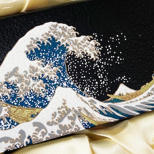 Maki-e Urushi Japanese Stationary Set Wave Motif Pen Card Case Set ...