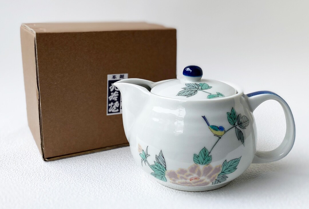 Kyusu Kutani Yaki Ware Japanese Green Tea Pot Little Bird W/ Mesh ...