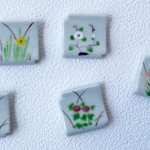 Kyo Kiyomizu Yaki Japanese Chopstick Rest Hashioki 5pcs 5 Flowers Cute ...