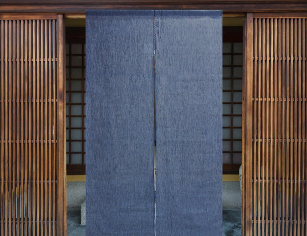 Kyoto Noren Japanese Hanging Door Curtain Linen 88*150 Chijimi Weven ...