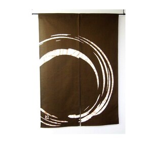 Kyoto Enso Maru Pattern Noren Door Curtain Roketsu Dye Brown | Etsy