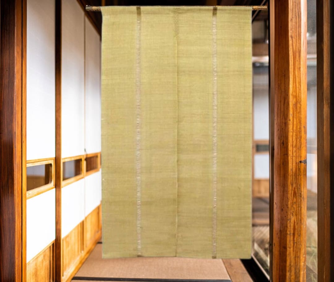Linen Noren Japanese Door Curtain Handcraft Rapeseed Colof IONO Weave ...